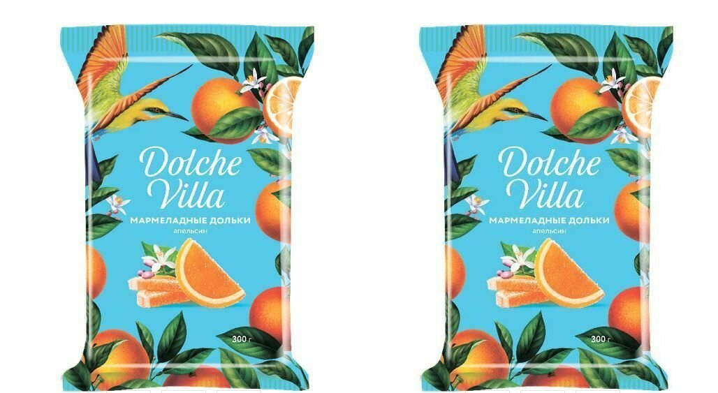 Азовская кондитерская фабрика Мармелад Дольки со вкусом апельсина Dolche Villa, 300 г, 2 уп