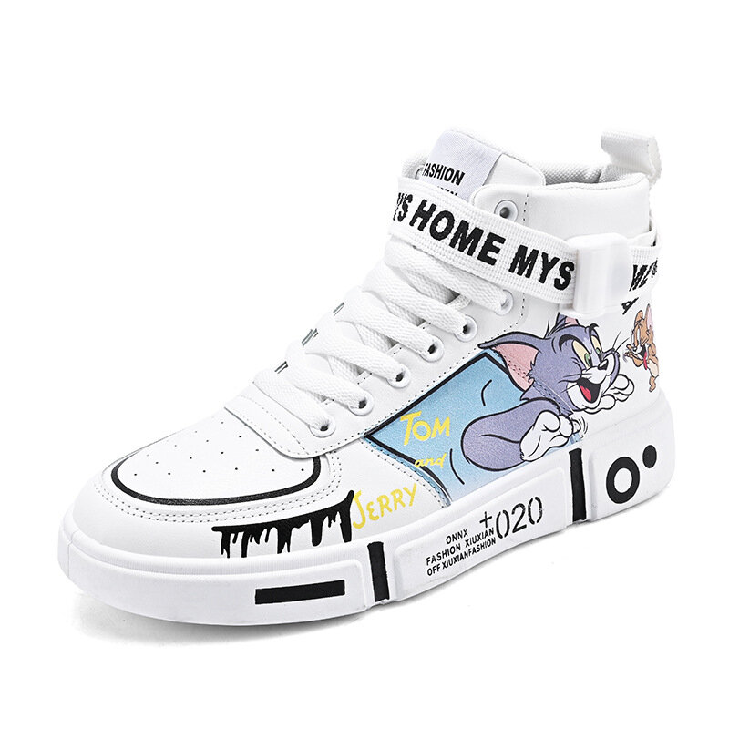 Кеды высокие с принтом