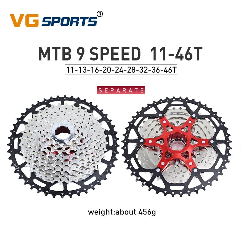 VG Sports велосипедная кассета 9 скоростей, сталь, 36-42T
