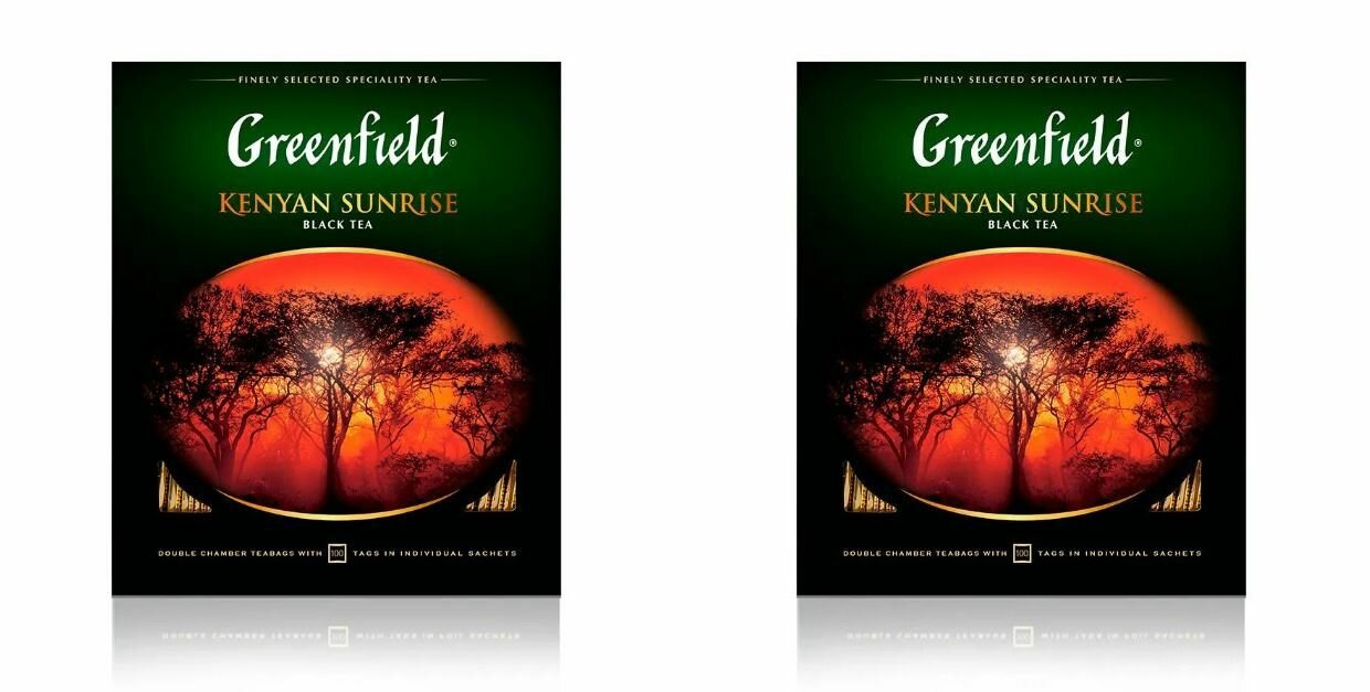 Greenfield Чай черный Kenyan Sunrise, 100 пакетиков, 2 уп
