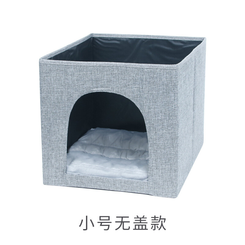 Домик для кошек PET FANG FANG, складной, лен, 1 ярус, без крышки
