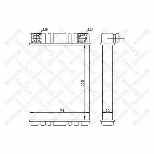 Радиатор печки Stellox 1035144SX для Mercedes C-CLASS CL203, S203, W203, CLC-CLASS CL203, CLK A209, C209,