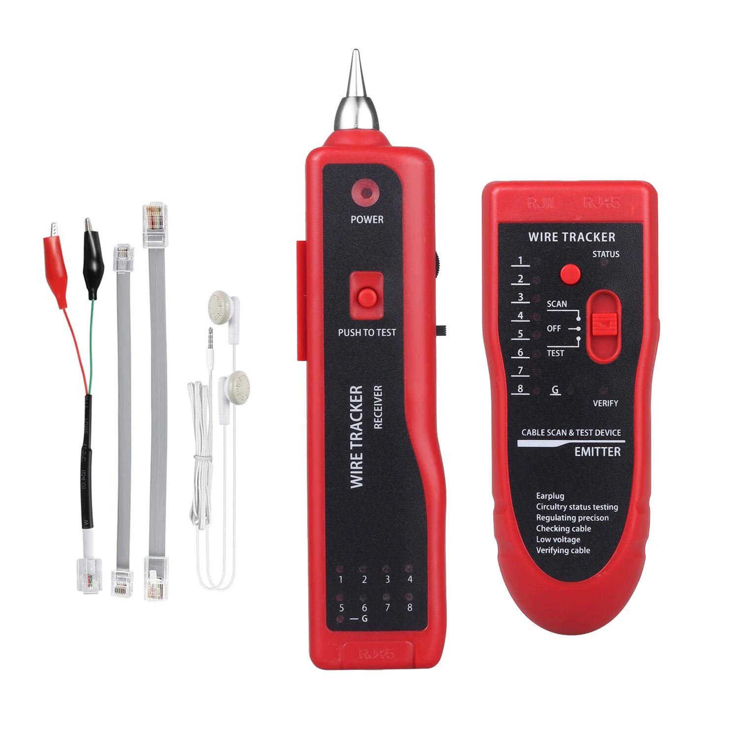 Тестер сетевого кабеля OPUYYM LAN Network Cable Tester Красный