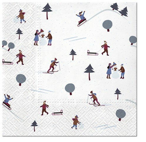 #SDL018600 Салфетка трехслойная для декупажа "Зимняя забава" 33 x 33 см PAW Decor Collection 4 шт
