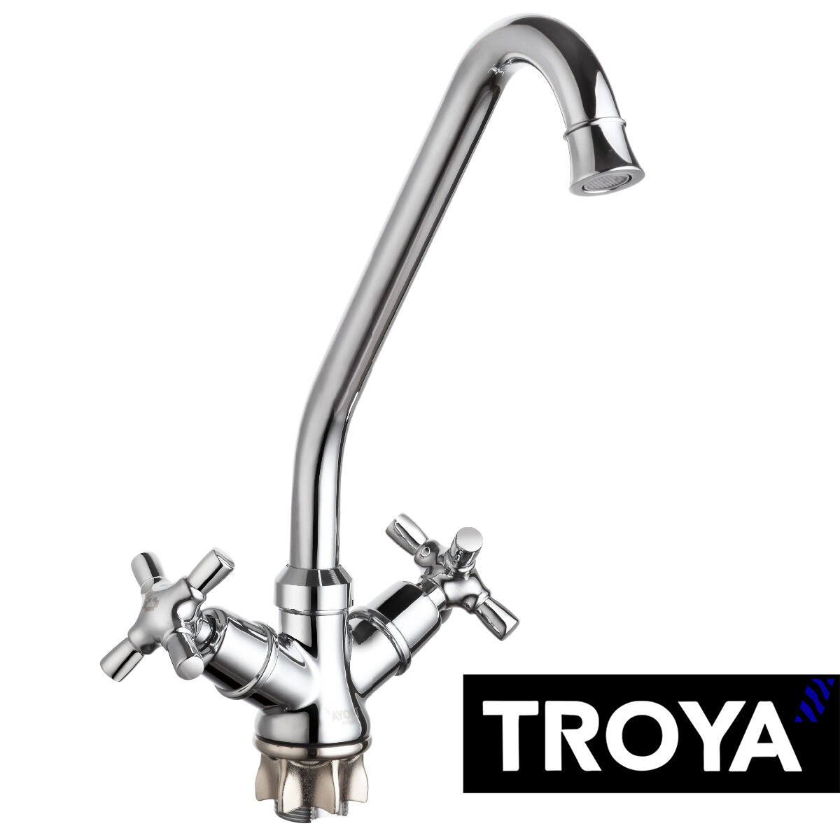 Смеситель для кухни "TROYA" с двумя ручками JIM4-A721