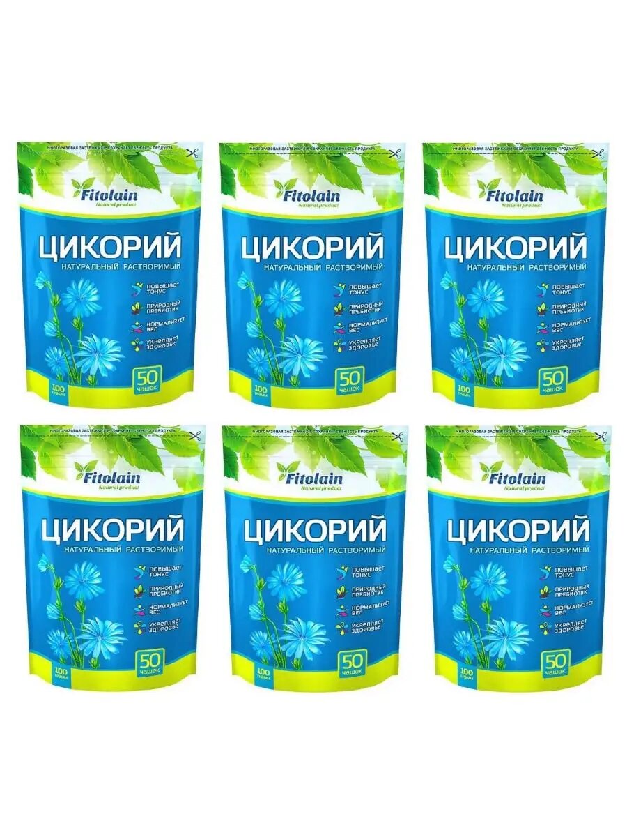 Цикорий растворимый Fitolain порошок 100гр 6шт