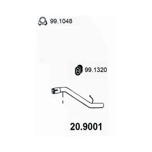 Труба выхлопного газа, ASSO 20.9001 (1 шт.)