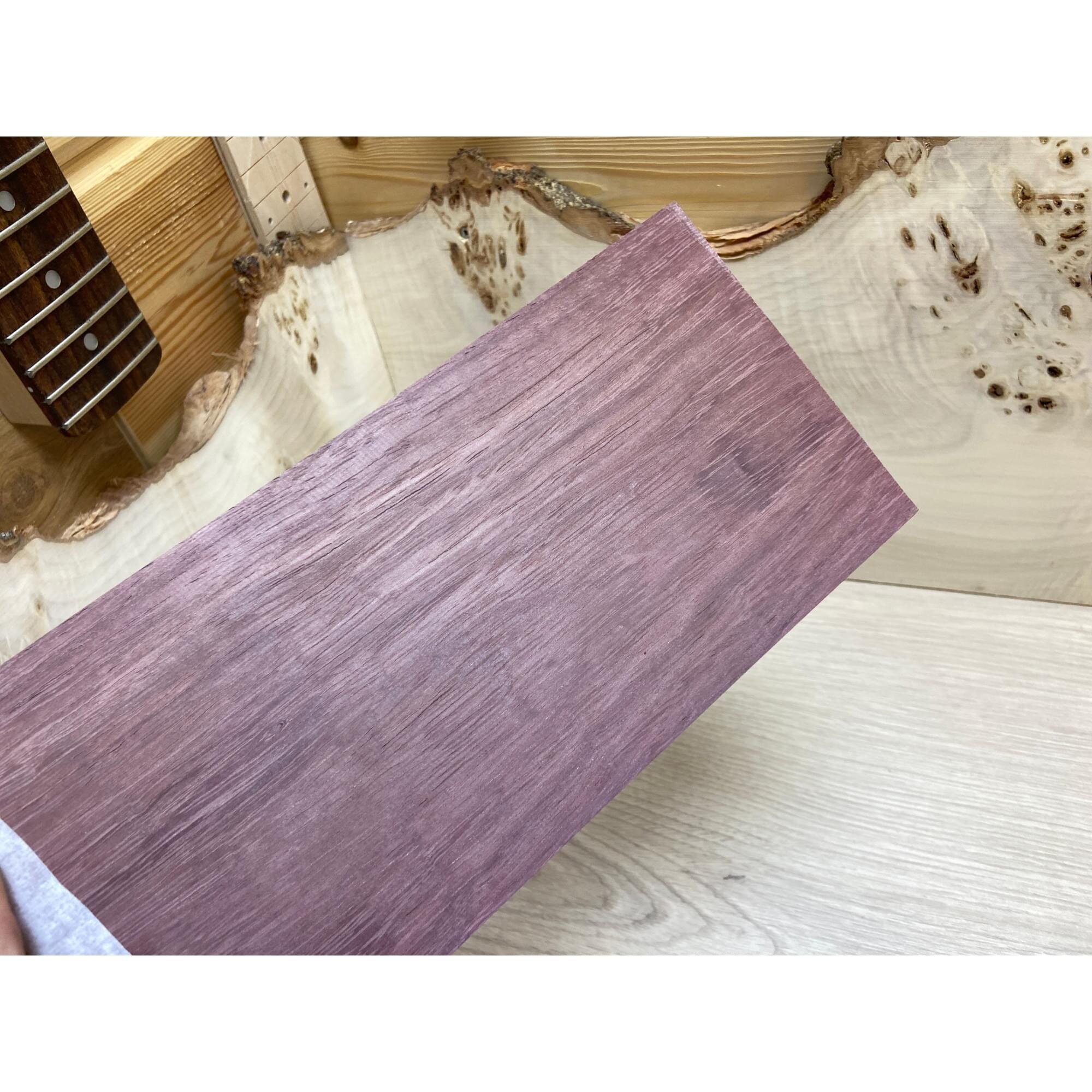 Амарант заготовка накладки на головку грифа Смешанный АА 6х118х240 мм, MusicWood NG-194