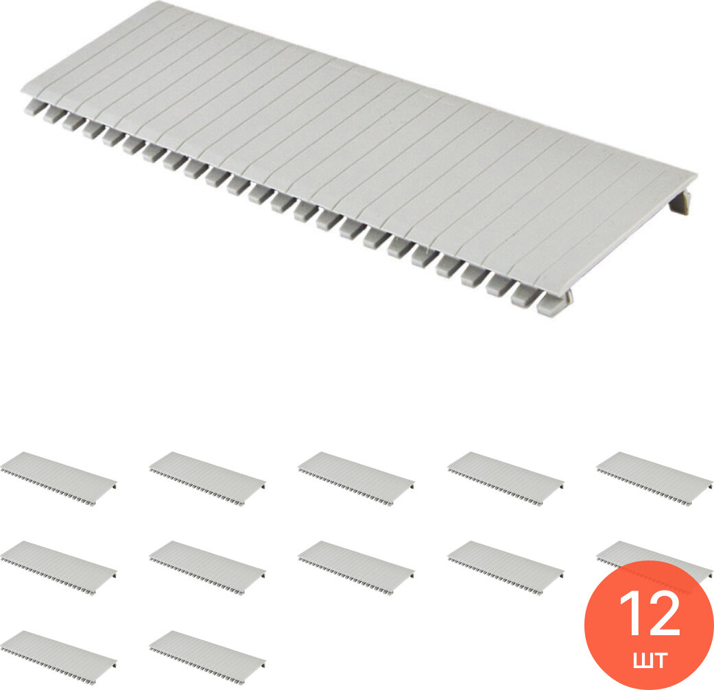 Заглушка TDM Electric / ТДМ Электрик для пластрона из пластика, серый, 12 модулей / электрика (комплект из 12 шт)