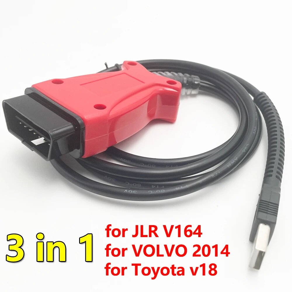 Чип Atmel для Land Rover для Jaguar для Toyota TIS для Volvo Vida 2014d OBD2 Кабель диагностического сканера J1850 J2534 PK Mini VCI Red