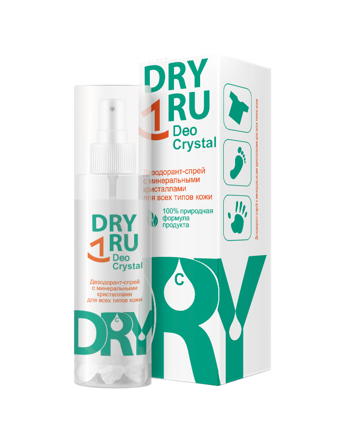 ДрайРу Deo Cristal, дезодорант-спрей с минеральными кристаллами, 40 г