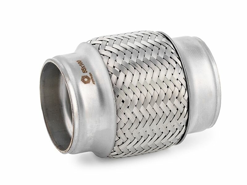 Виброкомпенсатор (Гофра) глушителя 55х100 / Гофра трехслойная выхлопной трубы 55x100