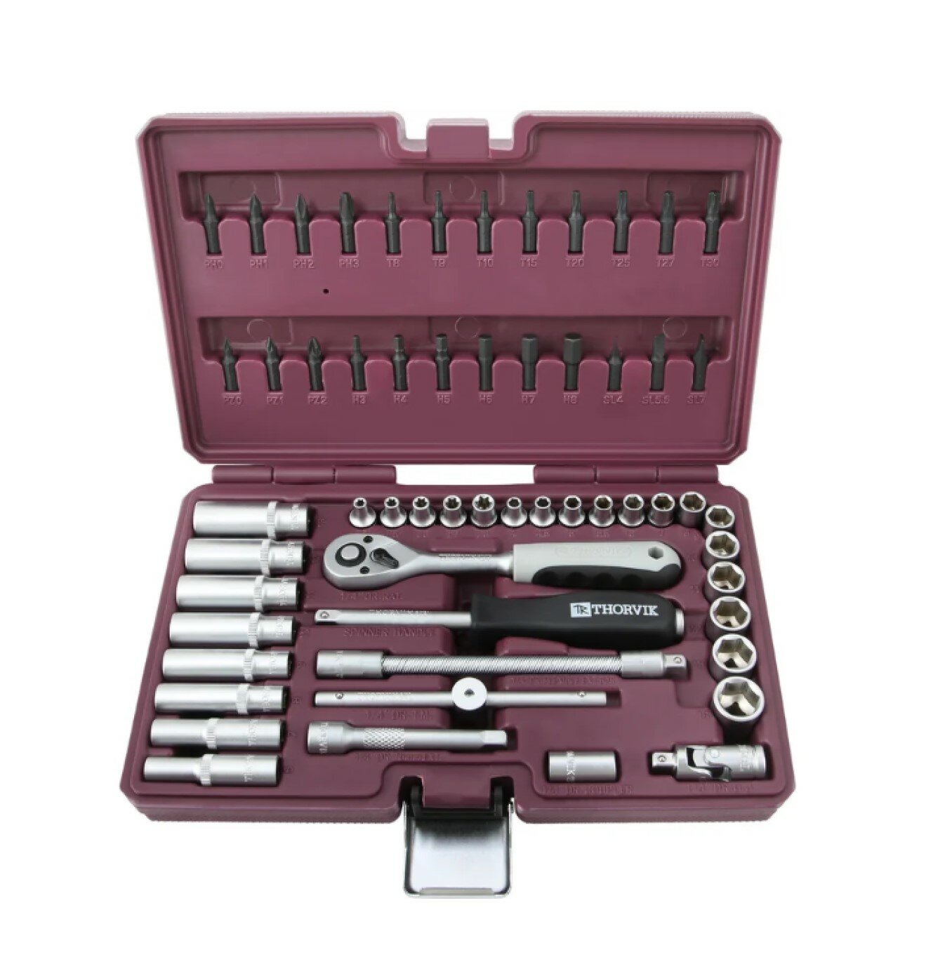 Набор инструмента 1/4"DR, 57 предметов Thorvik TS057
