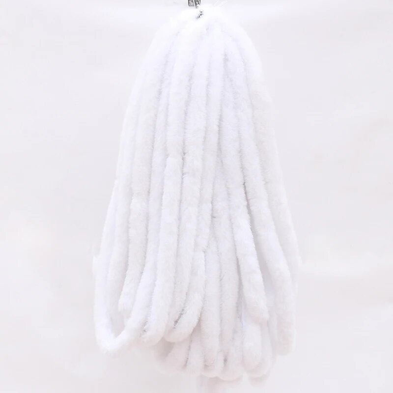 Искусственный мех кролика, лента 10 м, для одежды Белый, белый