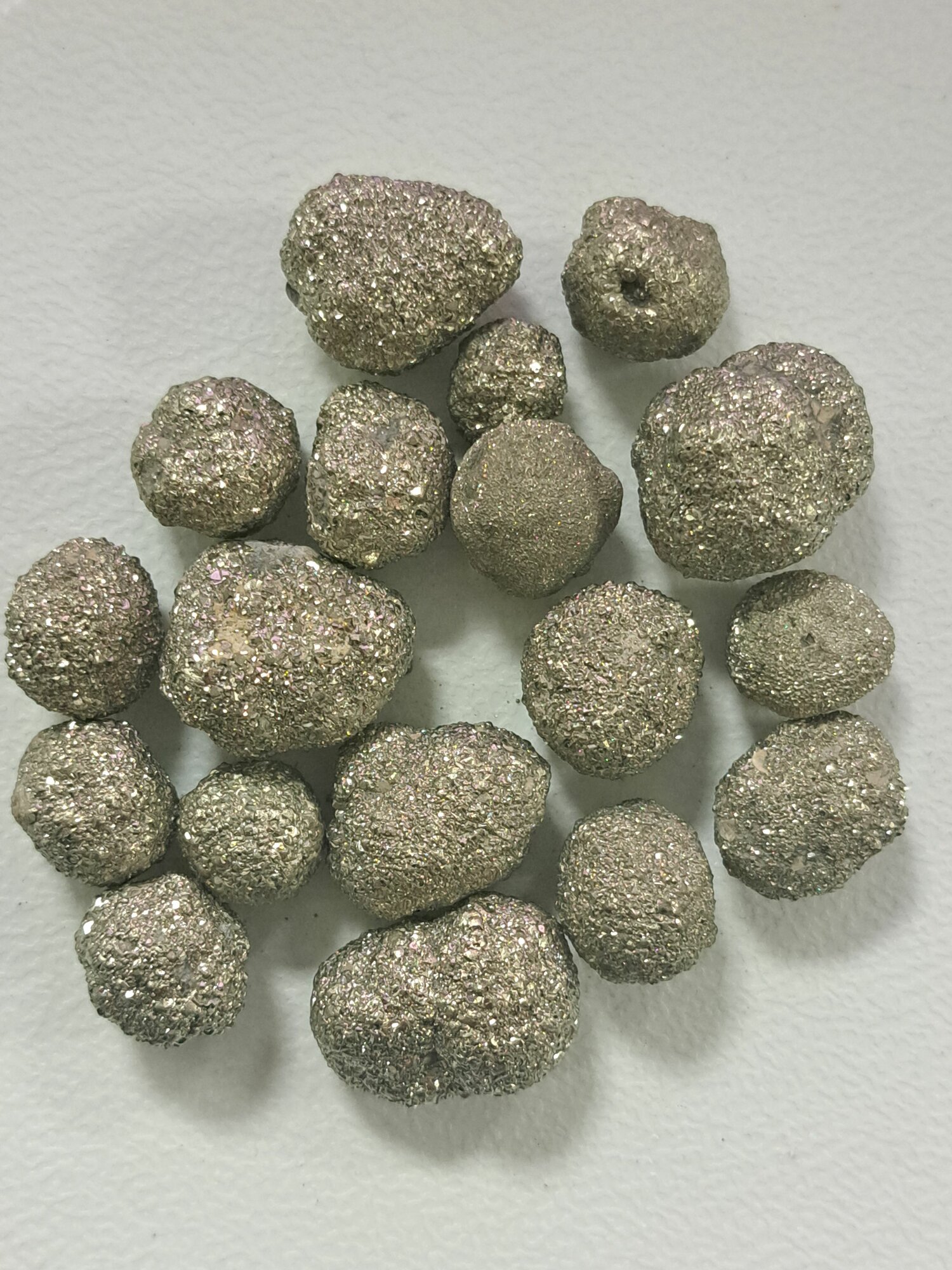 Пирит (набор из 18 бусин)