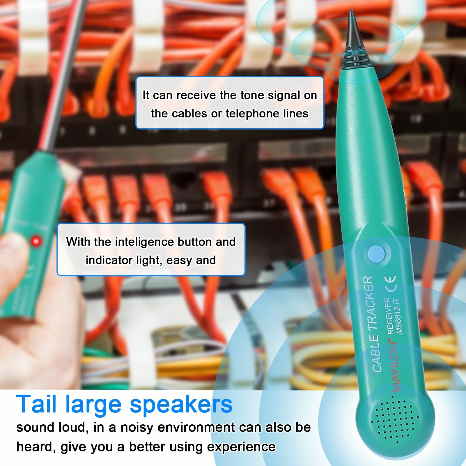 MAYILON MS6812: трекер телефонных линий 100Гц-300кГц, LAN тестер