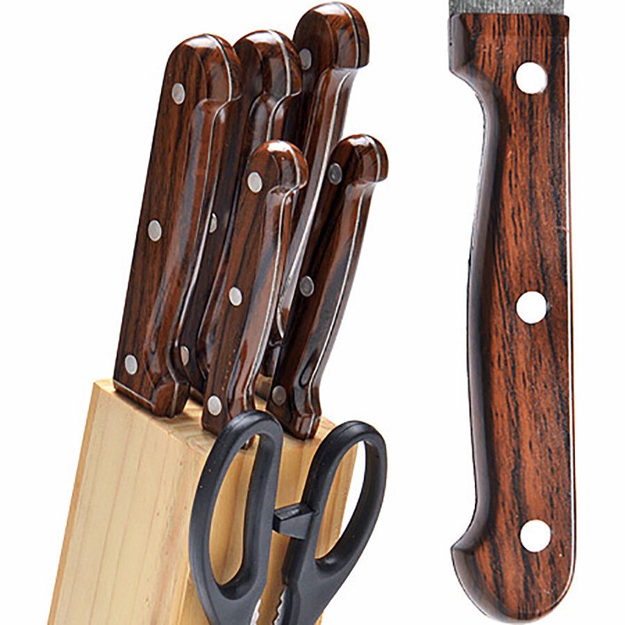 Набор ножей на подставке с ножницами MAYER&BOCH, нержавеющая сталь, 7 пр