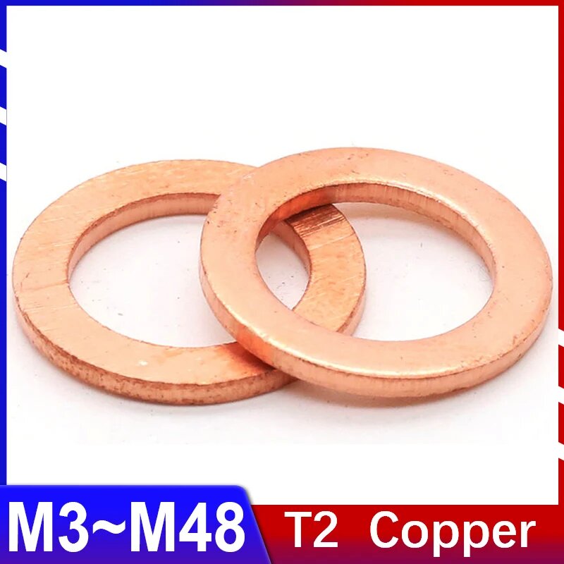 Медные плоские прокладки T2 25 шт 8x12x1mm (20pcs)