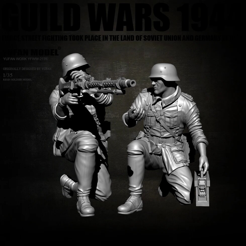 Наборы моделей солдат YUFAN MODEL 1/35 из резины (2 фигурки)