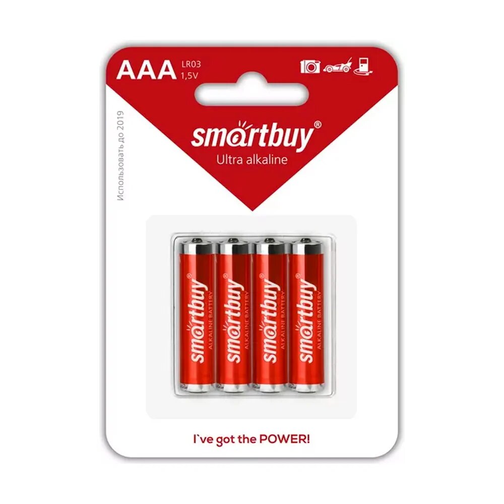 Батарейка Smartbuy алкалиновая lr03/4b (48/480) упаковка 4 шт. SBBA-3A04B