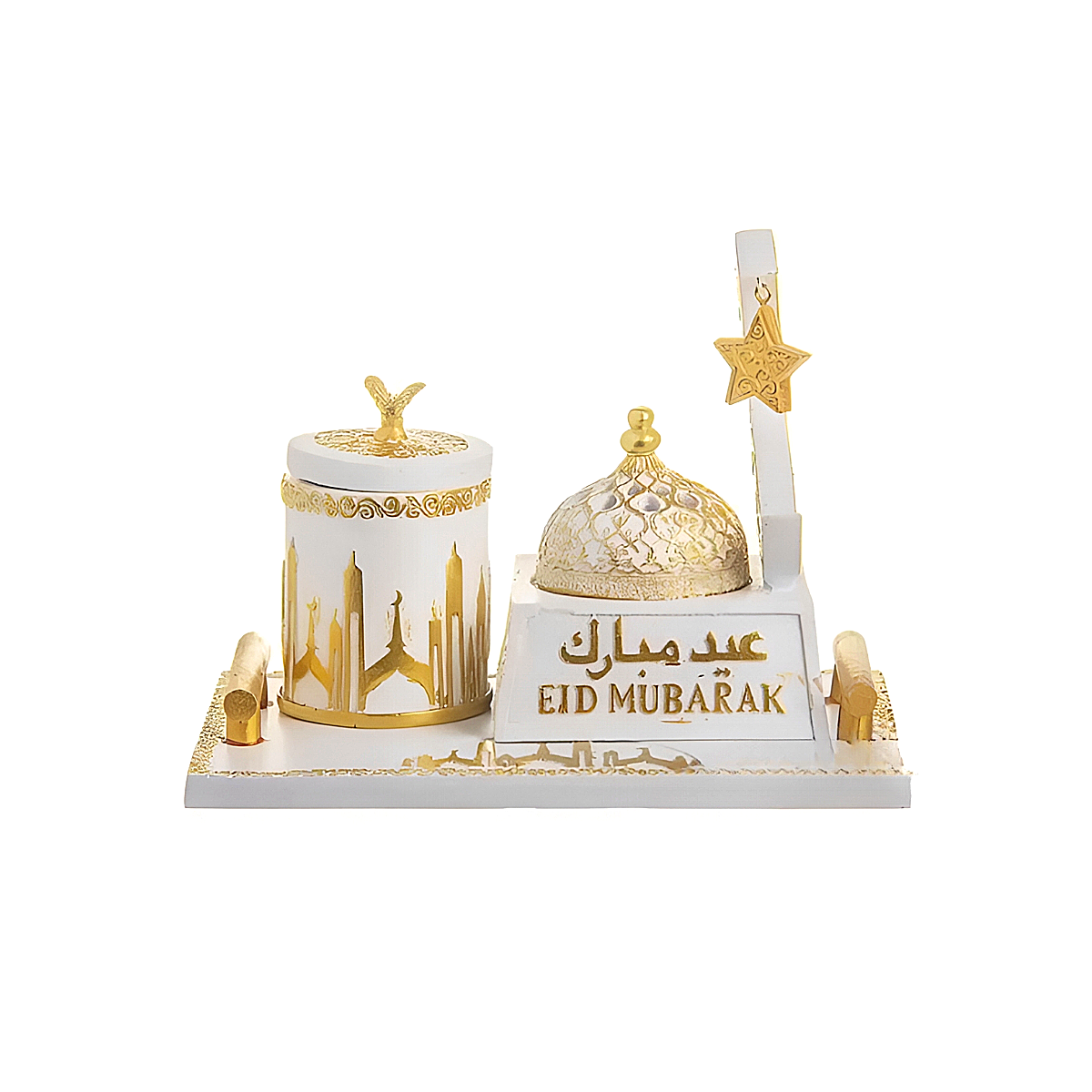 Курильница (Бахурница) для благовоний на подносе "Eid Mubarak"