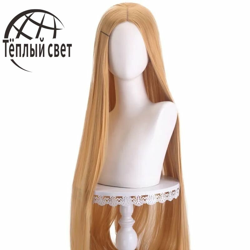 Длинные прямые волосы со средним пробором, аниме-парик унисекс, для косплея 100 см