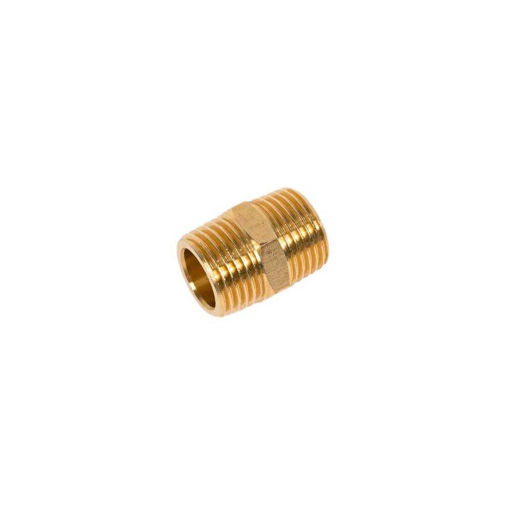 Соединитель резьбовой наружная резьба 1/2х1/2 ROCKFORCE RF-MM08/08(1924) прямой ниппель из латуни