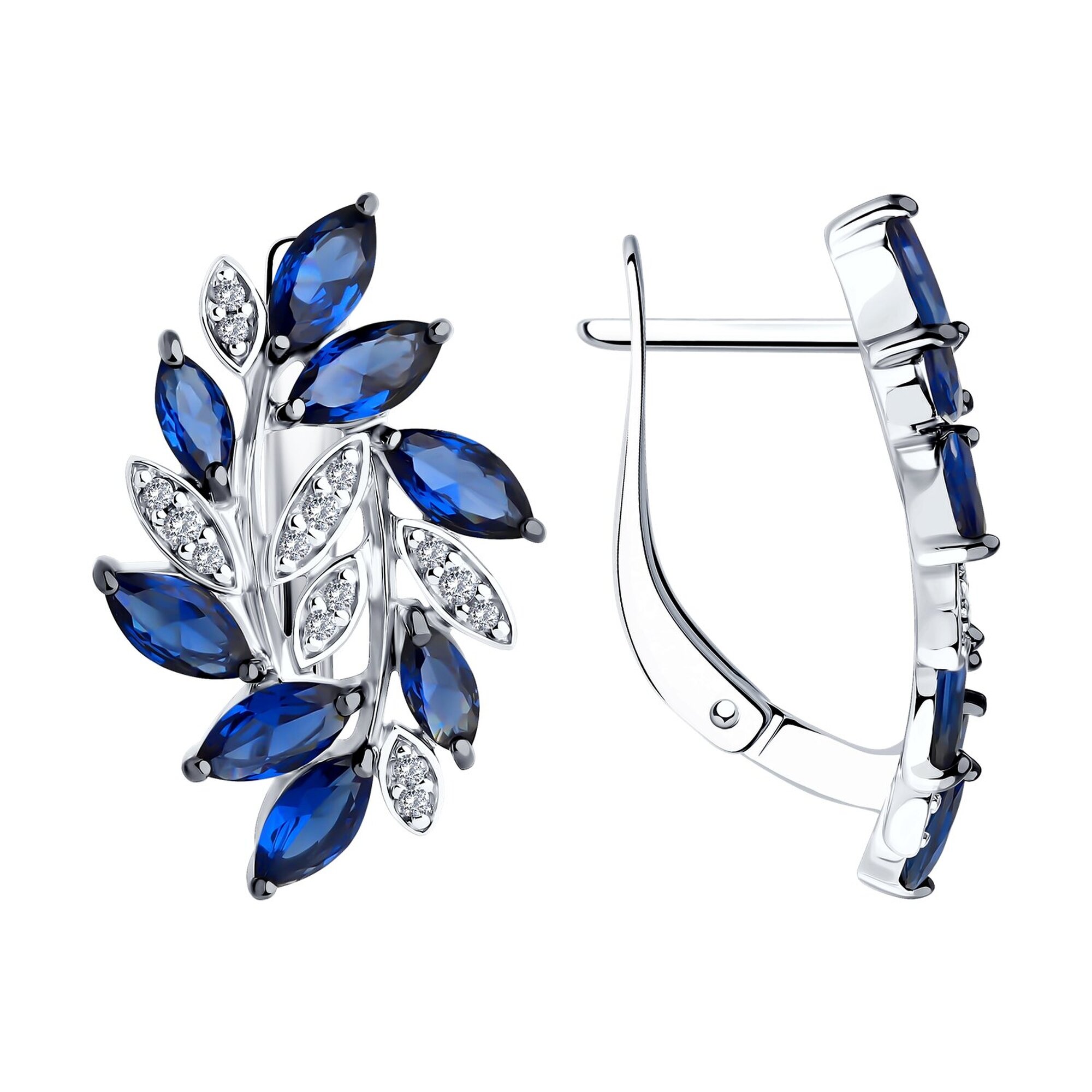 Серьги Diamant online, серебро, 925 проба, родирование, фианит