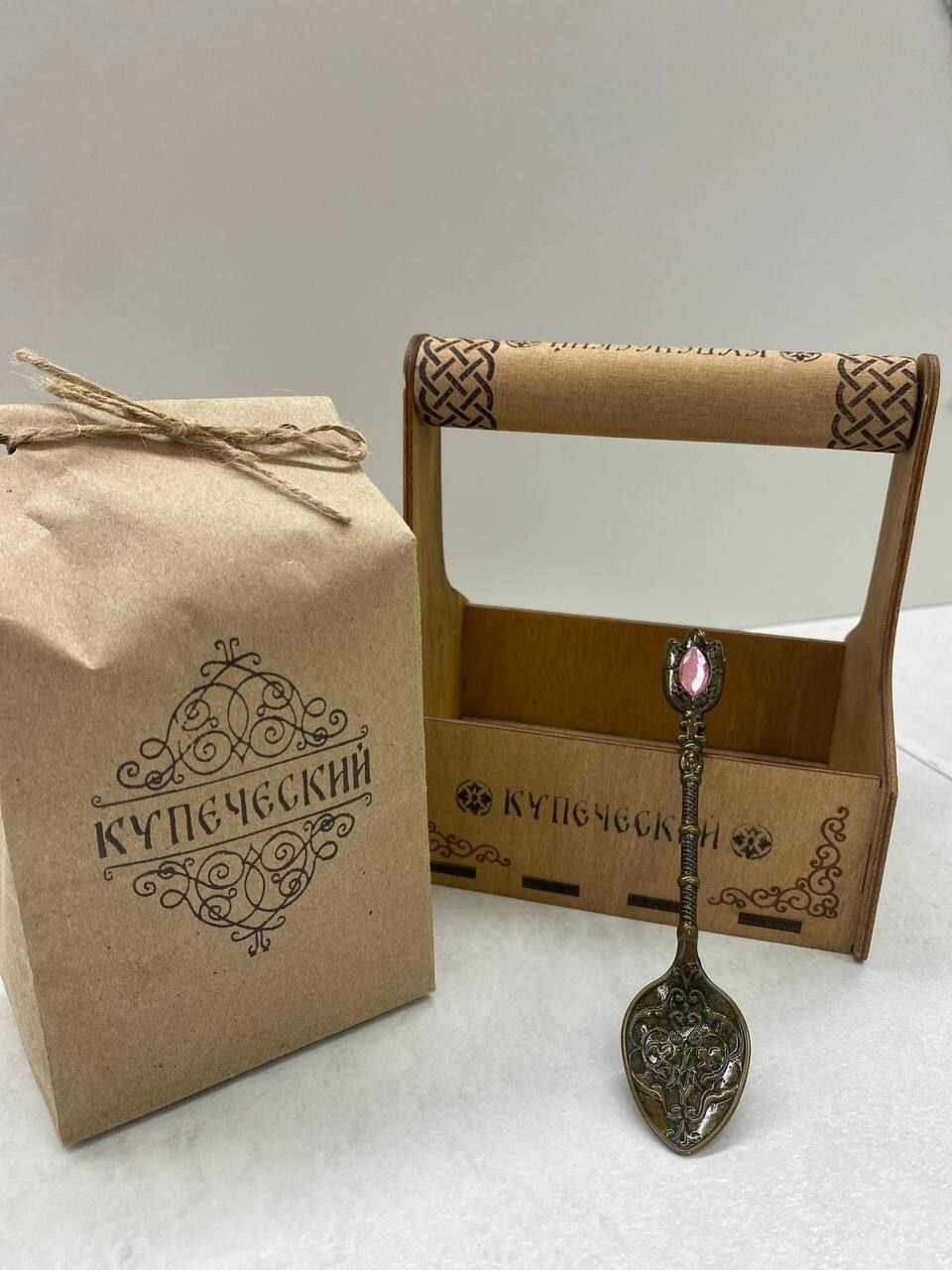 Травяной авторский чай 100г Купеческий в подарочной упаковке с ложкой от Лавка Купца