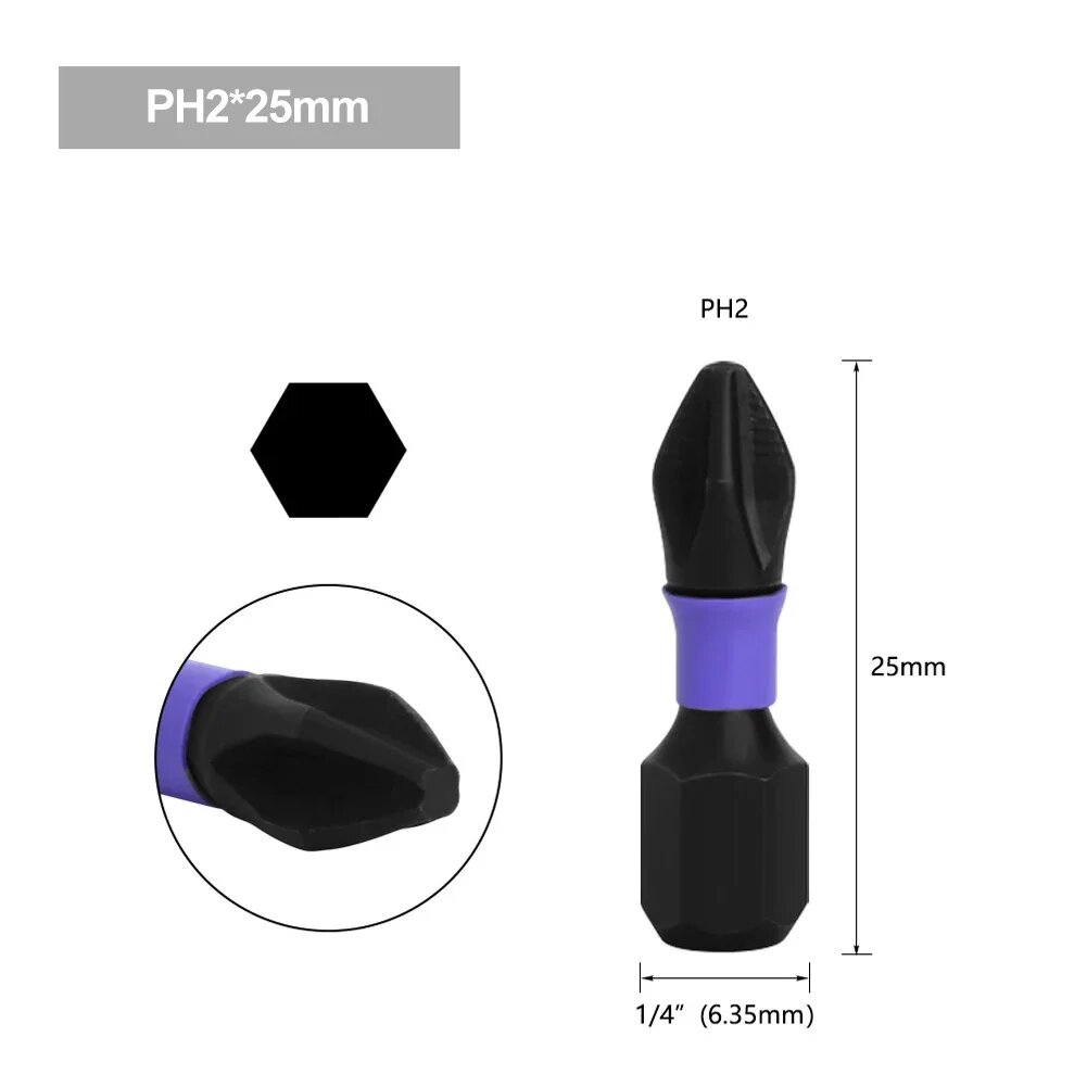 Магнитные ударные биты ANENG D1 для шуруповерта PH2x25mm