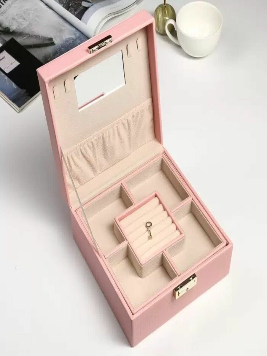 Шкатулка чемодан для украшений 20*20*9 см