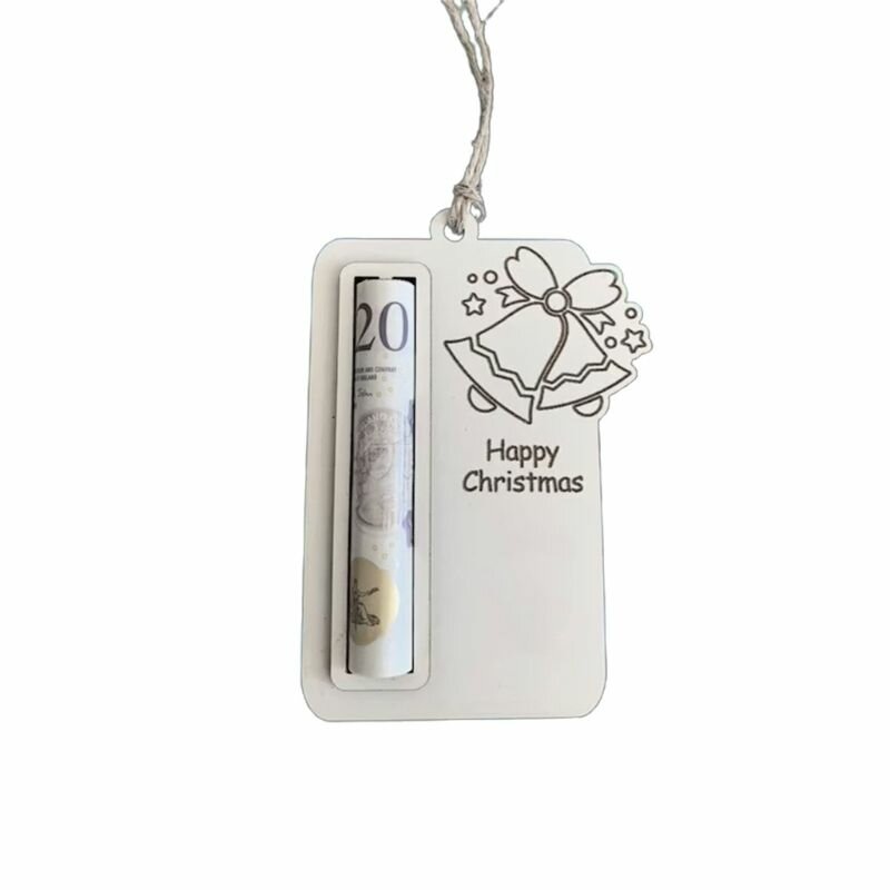 Рождественская Бирка Для Кошелька С Деревянной Подвеской-Колокольчиком A
