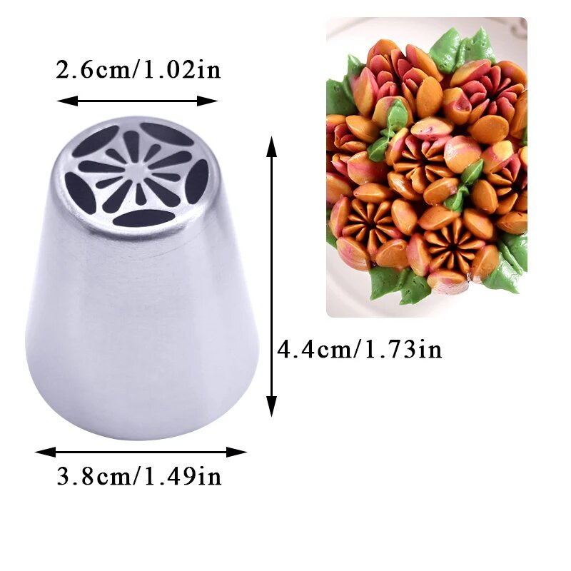 Насадки для глазури "Русский тюльпан", 26 шт, нержавеющая сталь Белый, 11