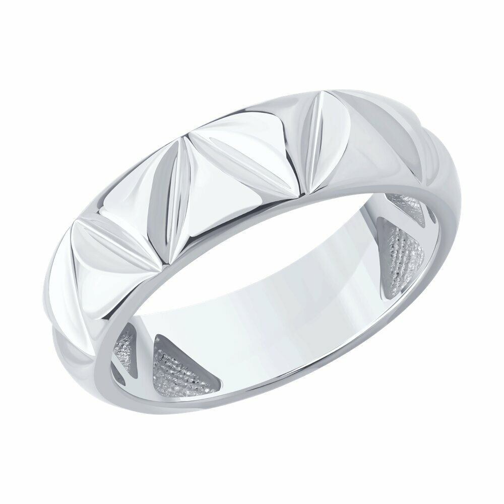 Кольцо, серебро, 925 проба, родирование