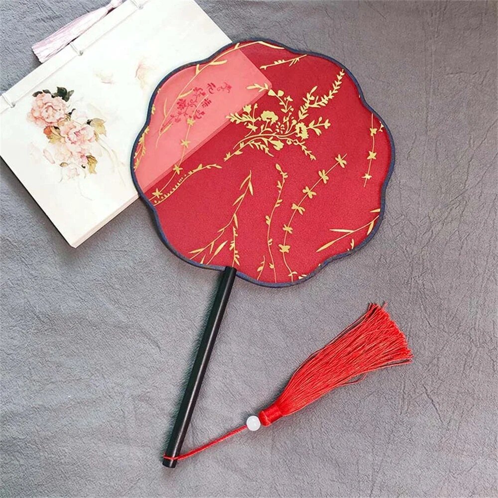 Винтажный шелковый веер BLUE VIOLET Красный, 5