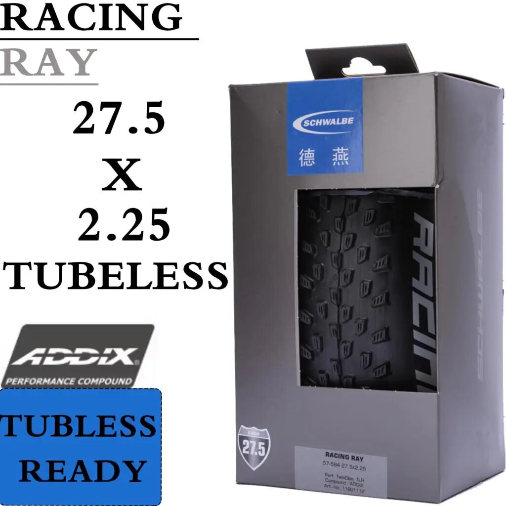 SCHWALBE RACING RAY шина для горных велосипедов 27,5x2,25 Черный, RAY 27.5x2.25 TLR