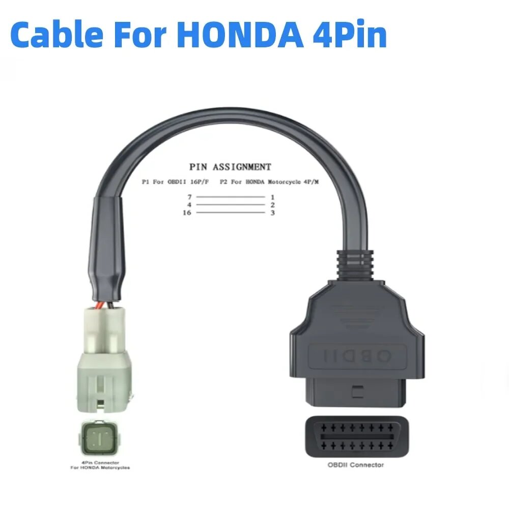 Переходник OBD 4 конт./16 конт. OBD для мотоциклов, для Suzuki, HONDA 4 конт, kтм 6 конт. For honda 4pin