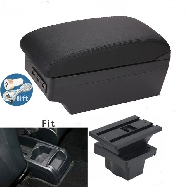 Подлокотник для Skoda Yeti Octavia A5, центральный контейнер для хранения с подлокотником и подстаканником, с USB-интерфейсом C-Black black line
