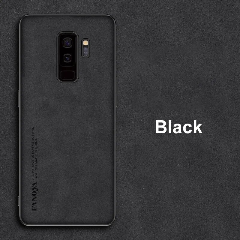 Чехол для Samsung Galaxy S9 Plus, черный, из искусственной кожи