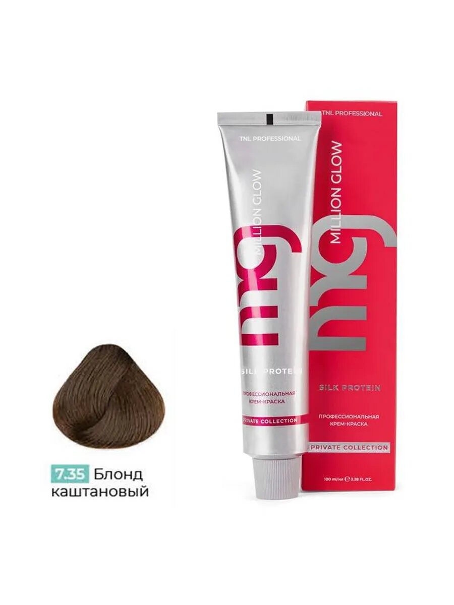 Крем-краска для волос Million glow Private collection Silk protein 7.35