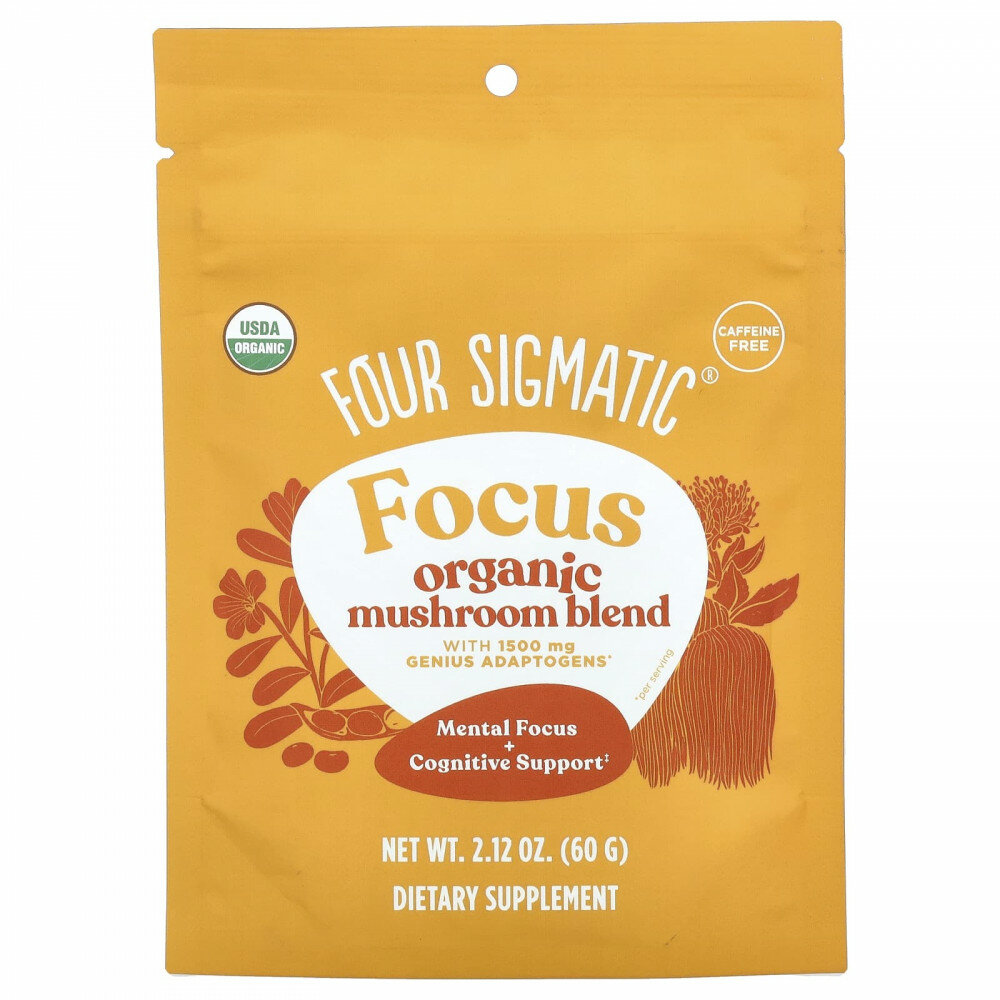 Four Sigmatic, Focus, органическая смесь грибов, без кофеина, 60 г (2,12 унции)