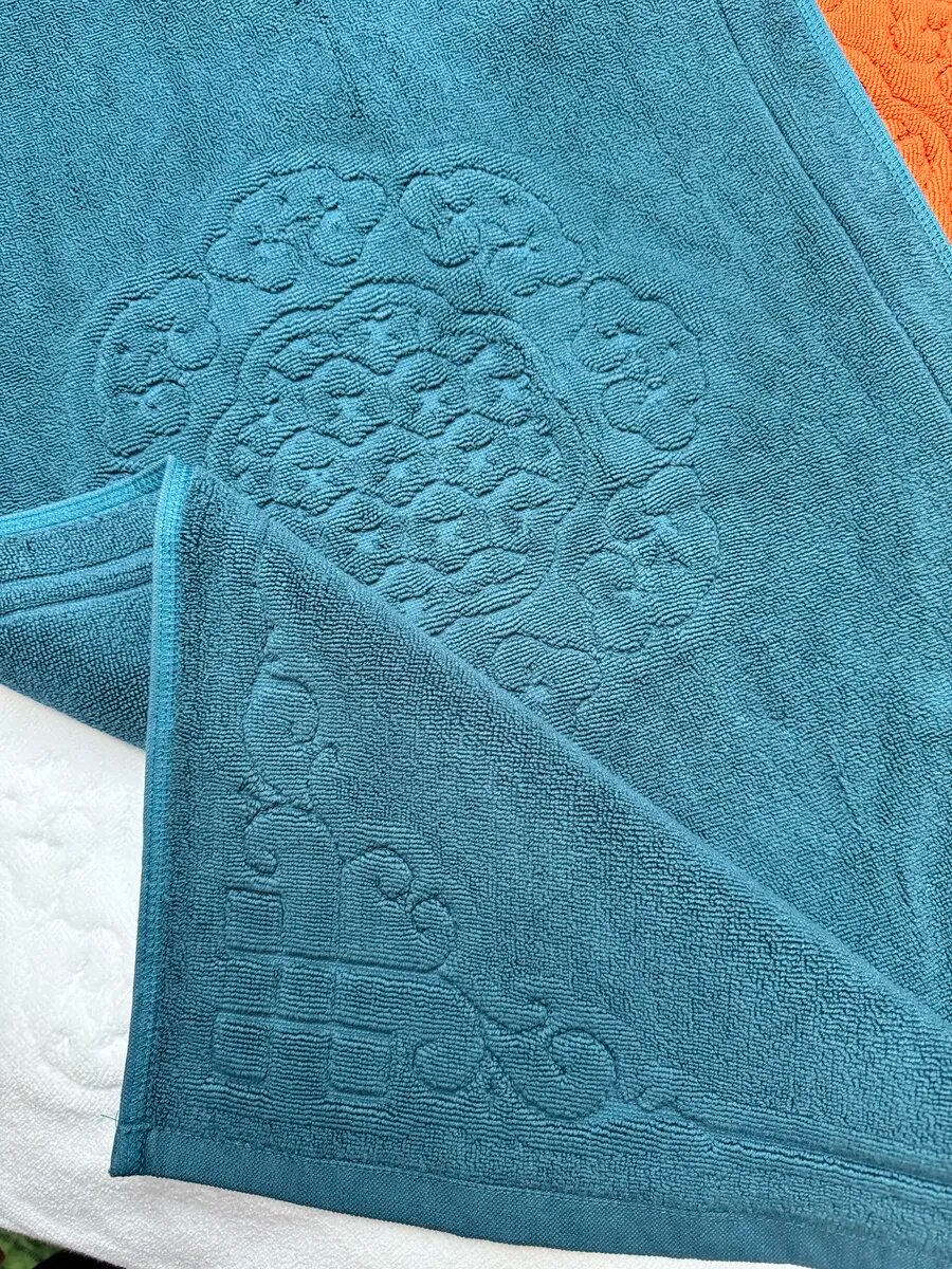 Коврик Natali's Carpets для ванной и душа. Синие полотенце для ног 75х45 см