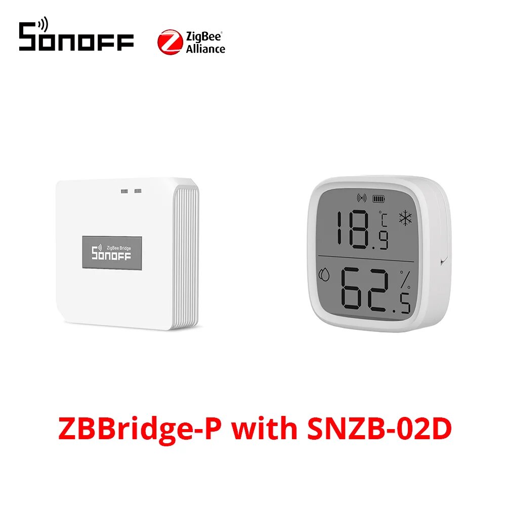Умный датчик температуры и влажности SONOFF SNZB-02D Zigbee ZBBridge-P SNZB-02D