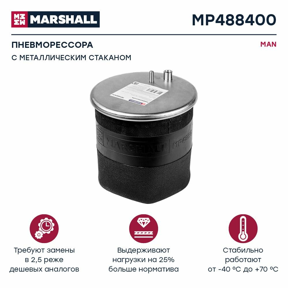Пневморессора с металлическим стаканом MAN