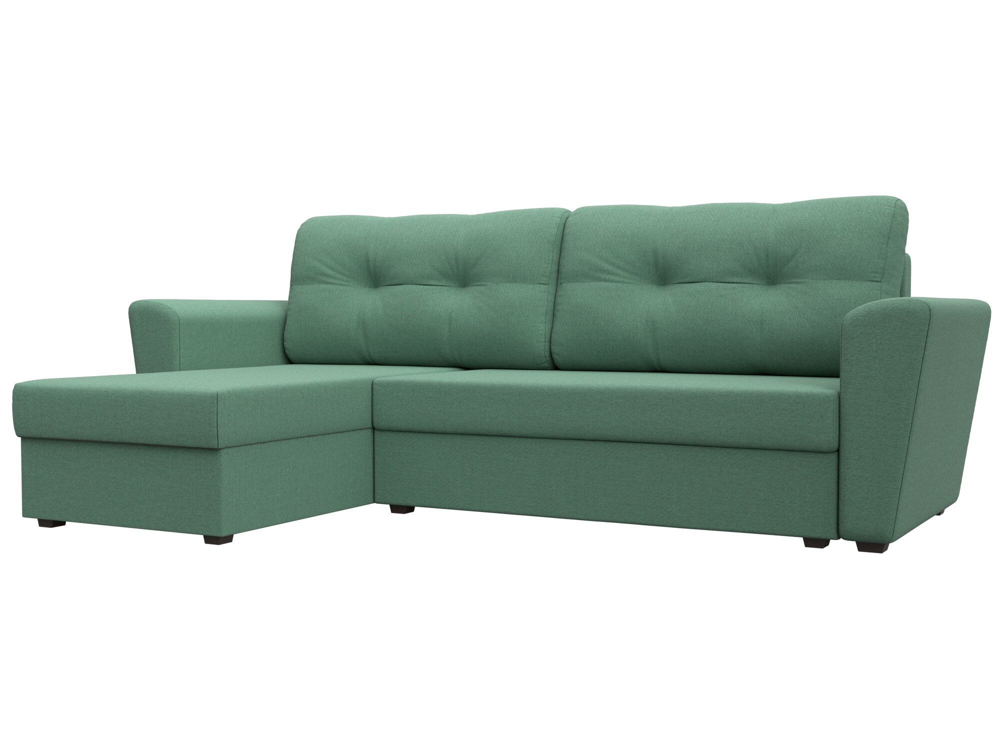 Диван угловой Амстердам Лайт L, 3-местный, размер: 235х140см, спальное место: 127х197см, рогожка Амур, зеленый