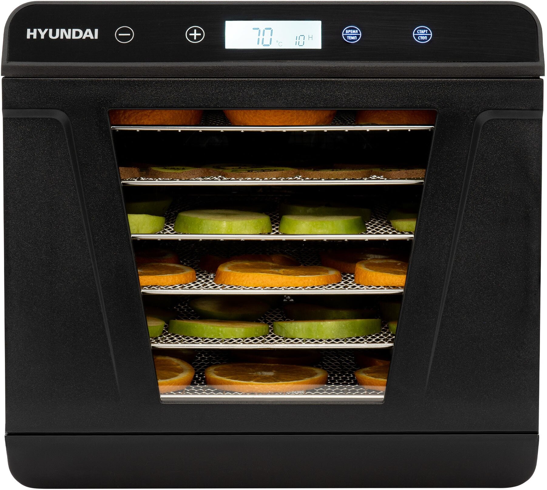 Сушилка для фруктов и овощей HYUNDAI HYFD-1205 12под. черный