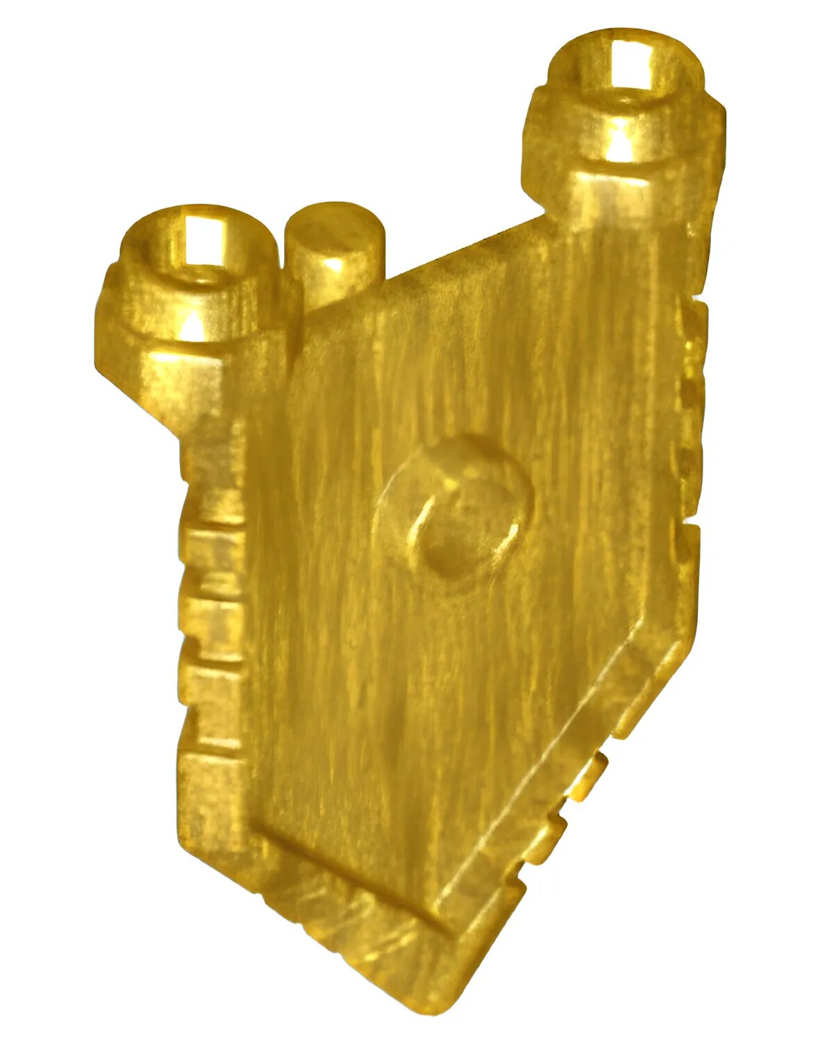 Деталь LEGO Щит Lego Minifigure, Shield Pentagonal with Grooved Edges 22408 Pearl Gold U