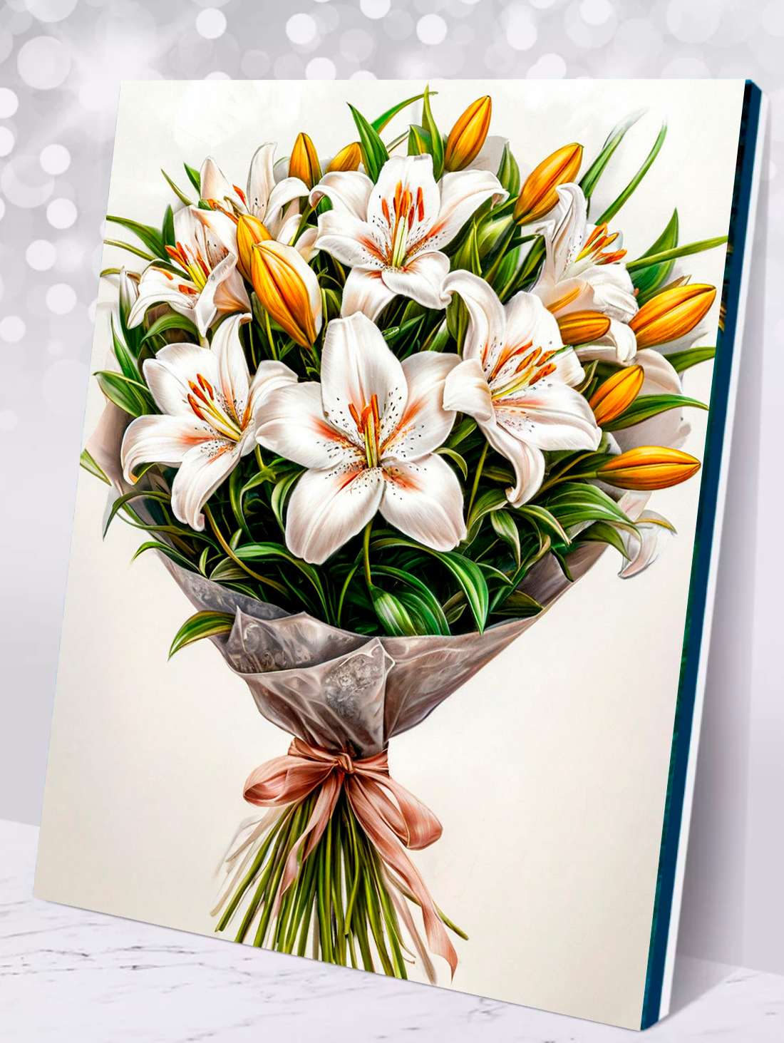 Картина по номерам "Лилии" 40х50 см, хлопковый холст на подрамнике, акрил, АртТойс