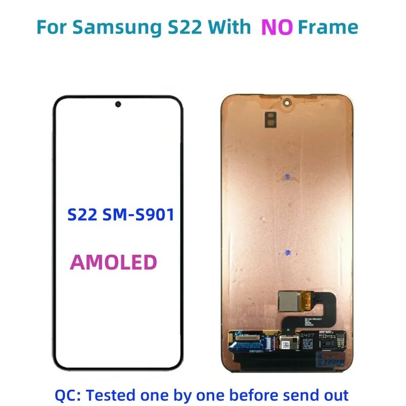 Дисплей Super AMOLED для Samsung Galaxy S22 5G S901U S901B S901B/DS, сенсорный ЖК-экран AAA NO Frame