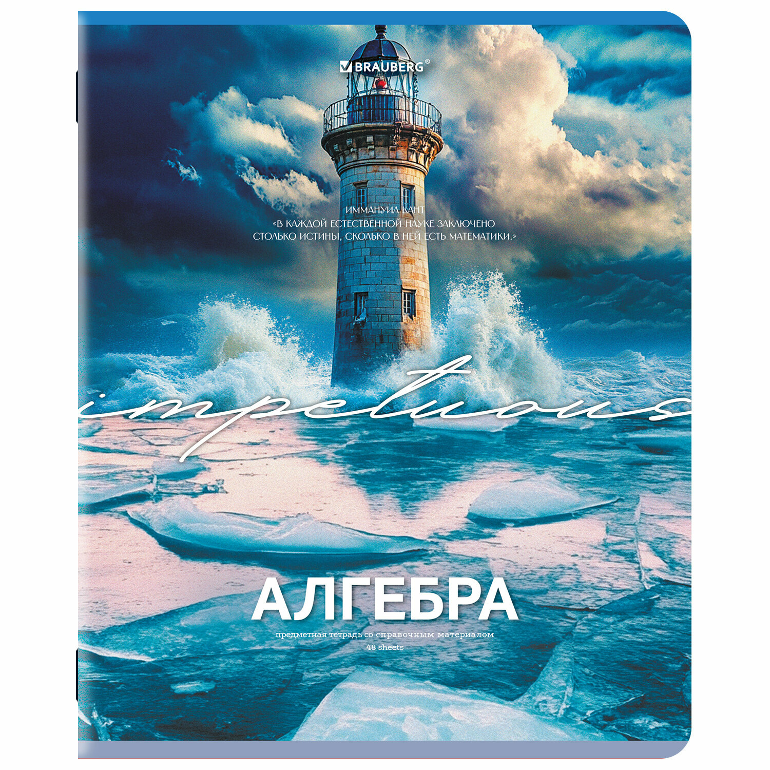 Тетрадь предметная классика природа 48 л, обложка картон, алгебра, клетка, подсказ, BRAUBERG, 405082